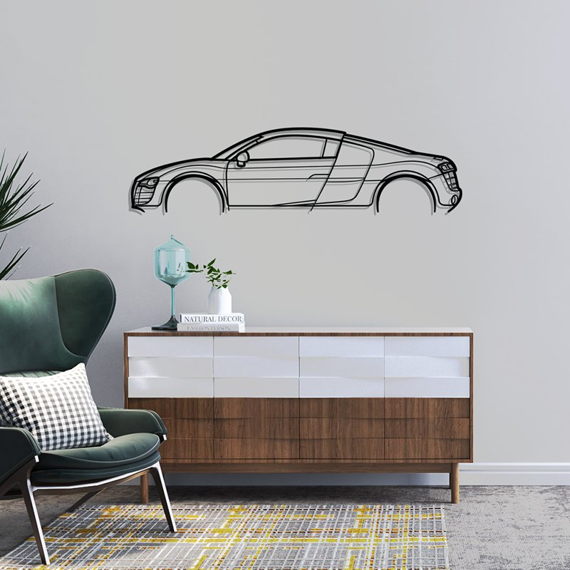 Audi R8 Gen. 1 detaillierte Wandbild Silhouette – WallOfStyle
