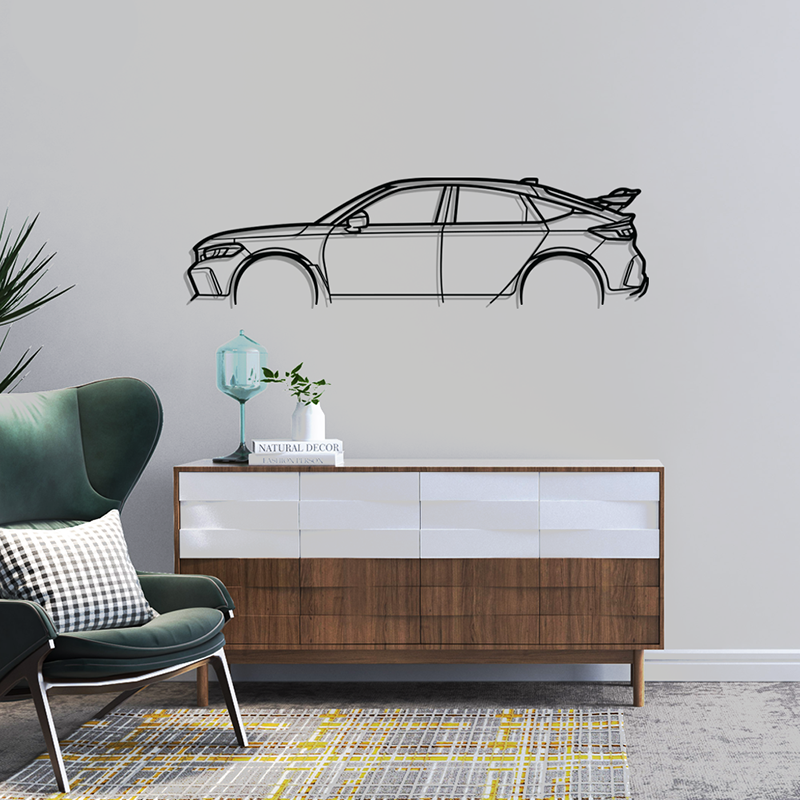 Honda Civic Type R (FL5) detaillierte Wandbild Silhouette – WallOfStyle